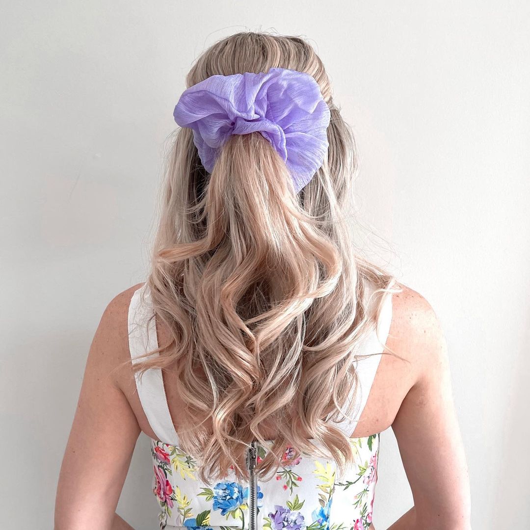 Floral Collection Orchid XL Organza Scrunchie
